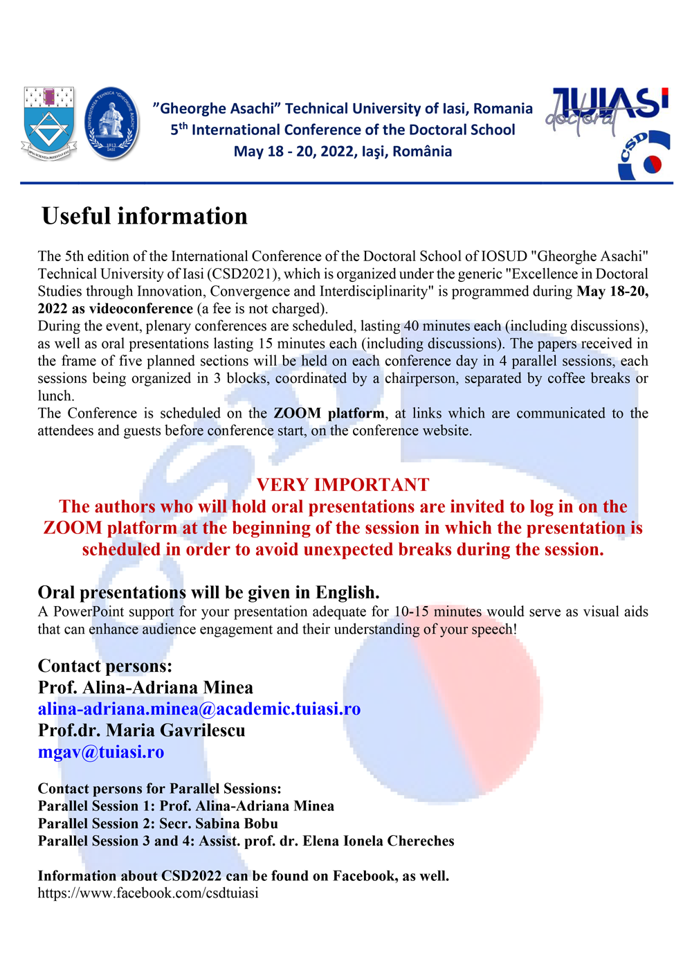 Usefull information for accesing the conference – International ...